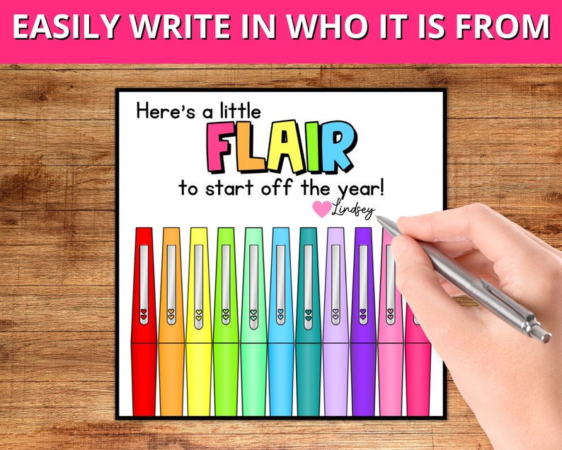 Back to School Teacher Gift Tag Flair Pen Gift Tag First Day - Etsy