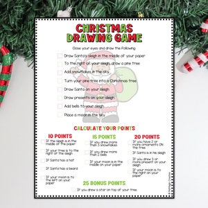 Christmas Drawing Game, Office Holiday Party Game, Christmas Family ...