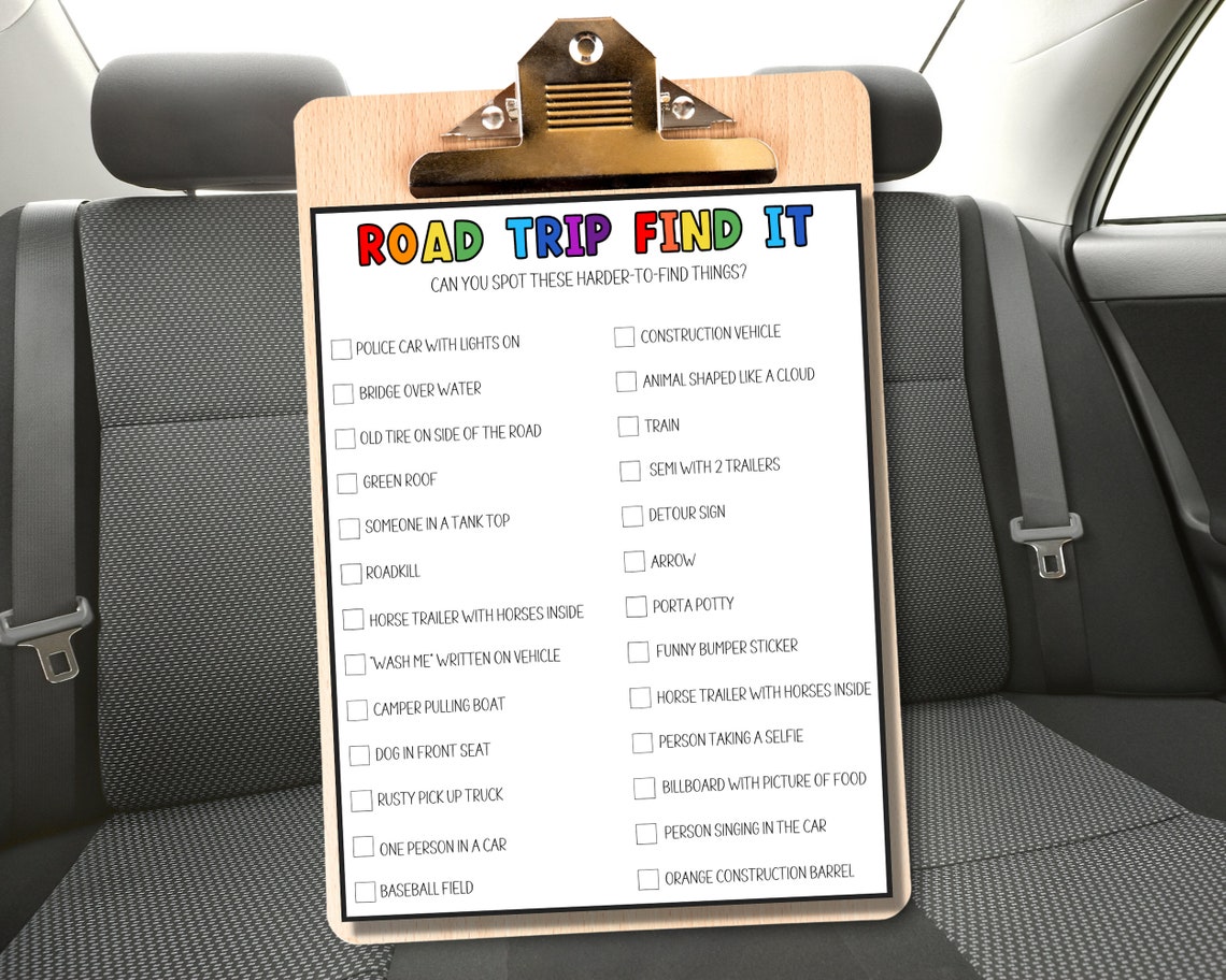 Road Trip Find It Game Scavenger Hunt Printable for Kids Car - Etsy