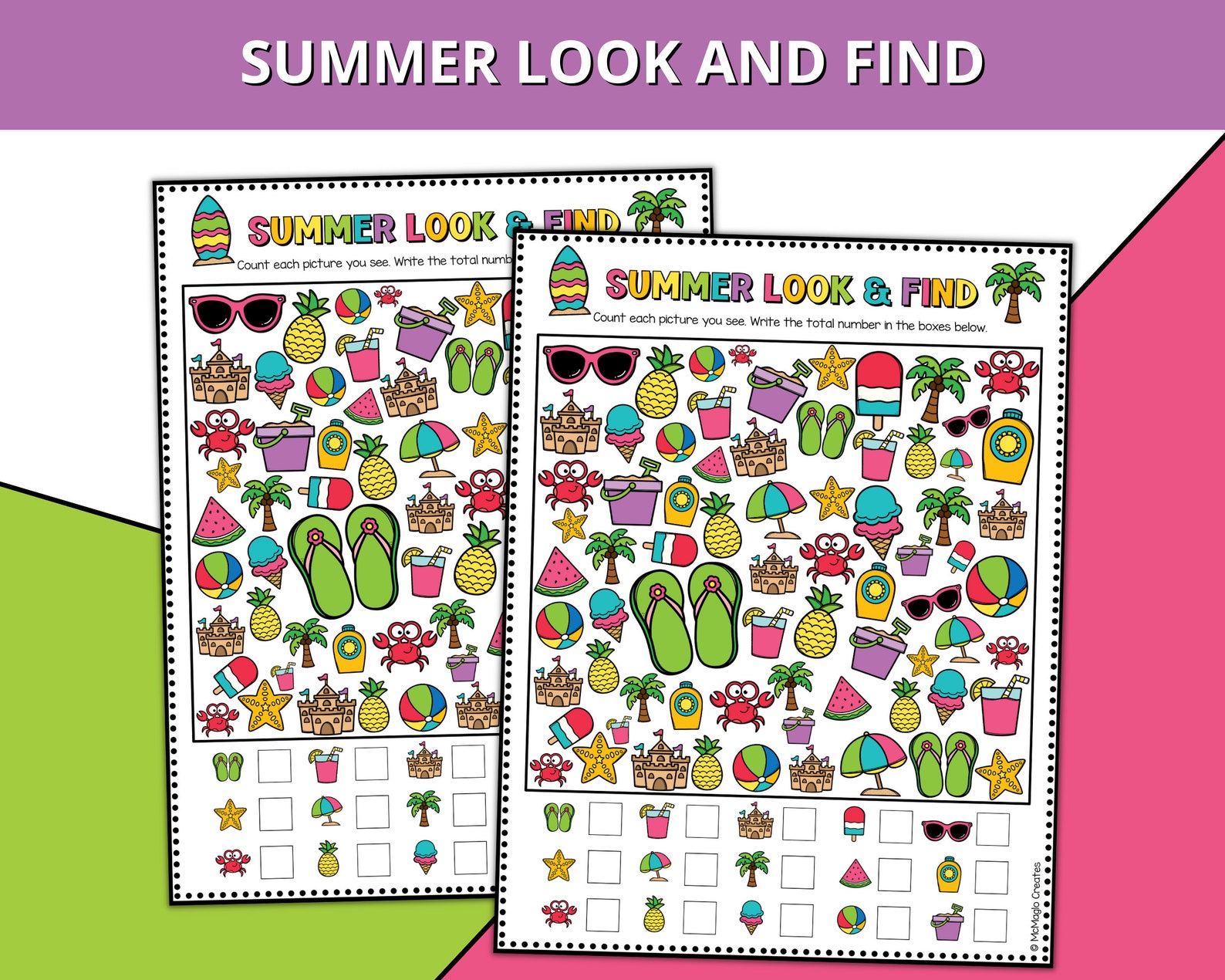 Summer I Spy Activity for Kids, Kids Summer Printable, Summer Themed ...