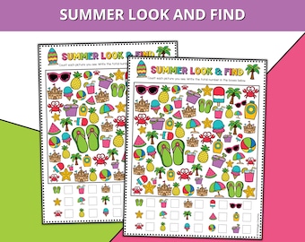 Summer I Spy Activity for Kids, Look and Find Activity for Kids, Kids ...