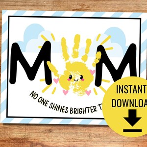 Mother's Day Handprint Art Keepsake, Printable Mother's Day Gift, DIY ...