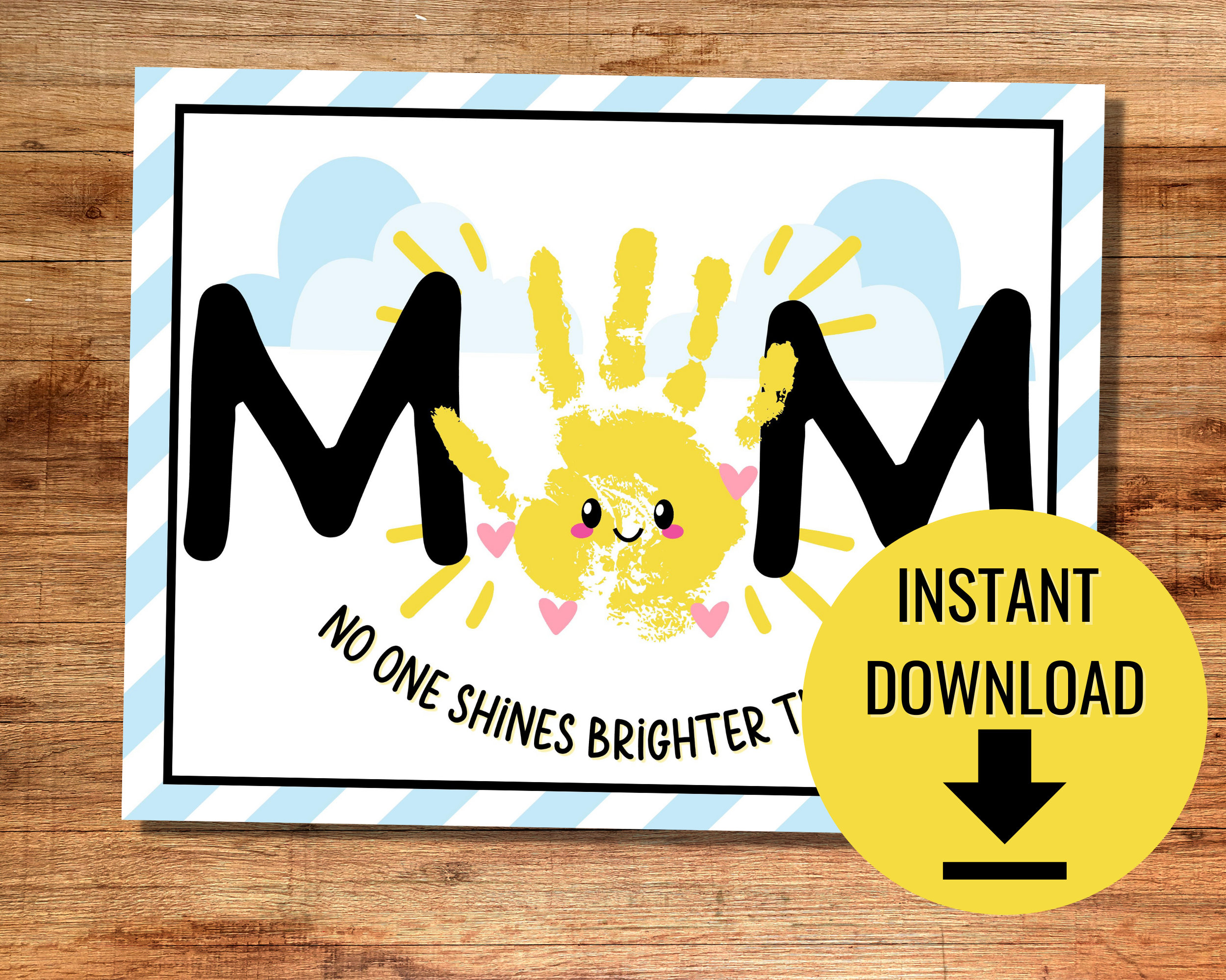 Mother's Day Handprint Art Keepsake, Printable Mother's Day Gift, DIY ...