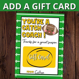 Football Coach Gift Card Holder Coach Thank You Gift - Etsy