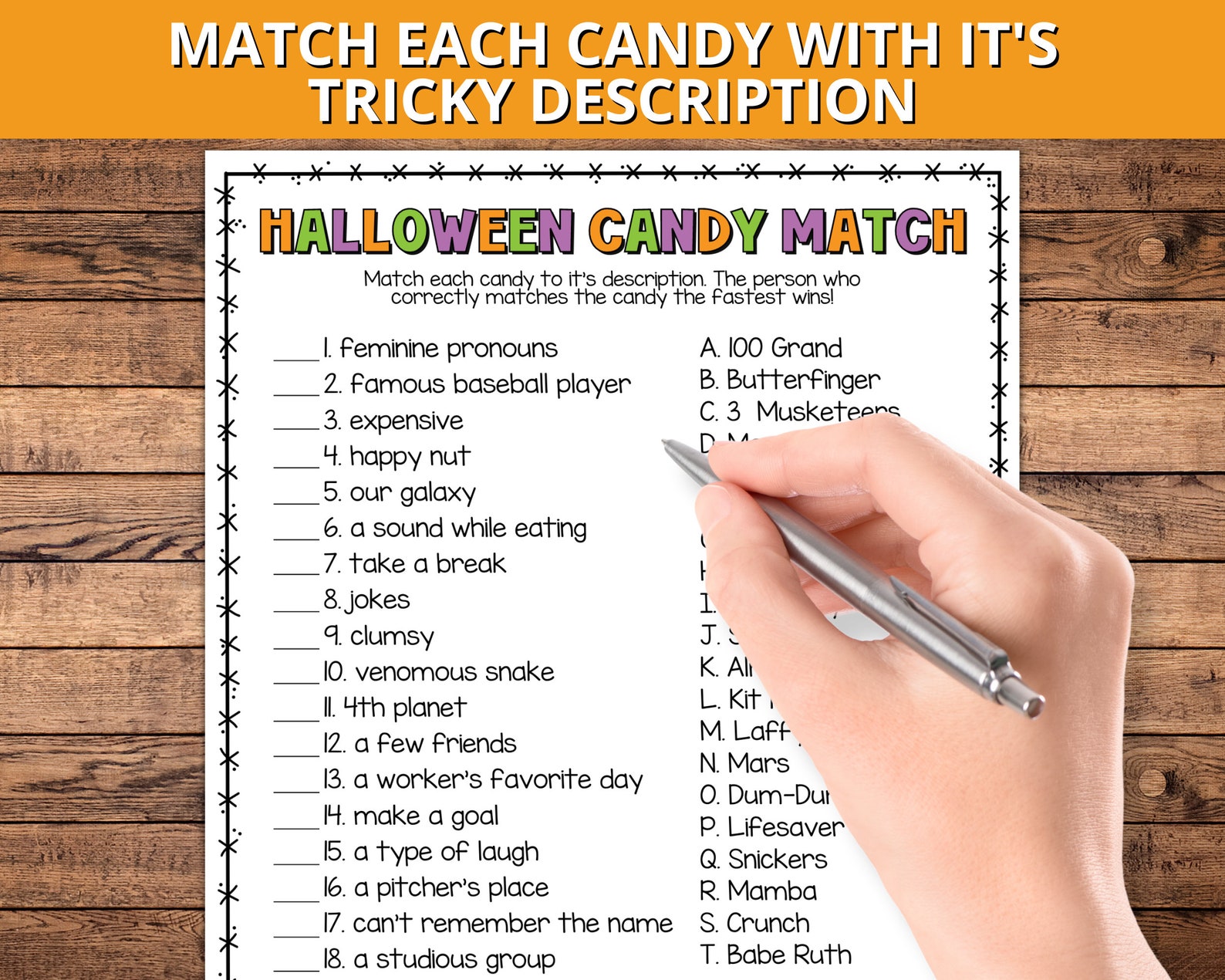 Halloween Candy Match Game Halloween Games for Kids School - Etsy