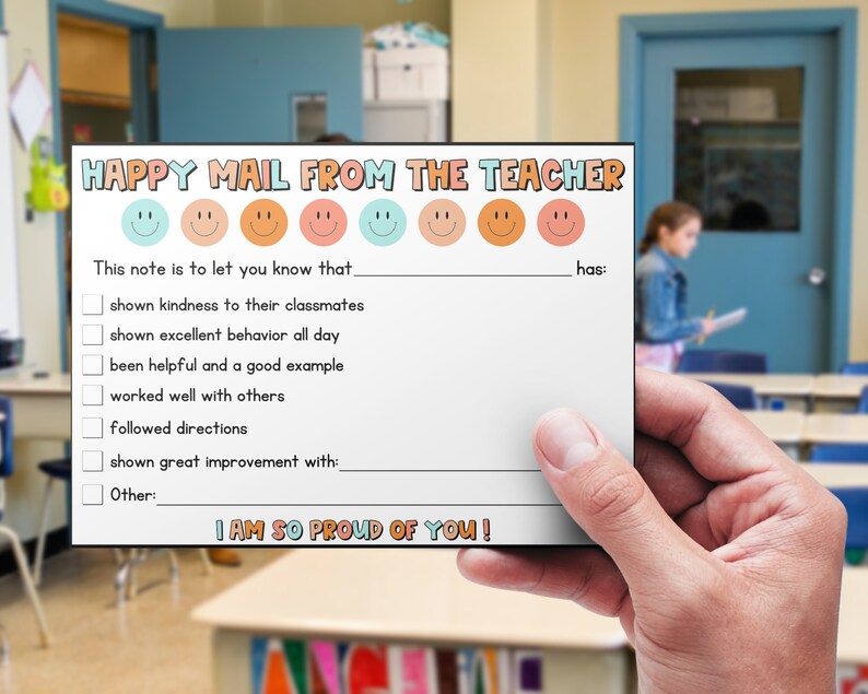 Happy Mail Teacher Communication Notes Teacher Mail Cards - Etsy
