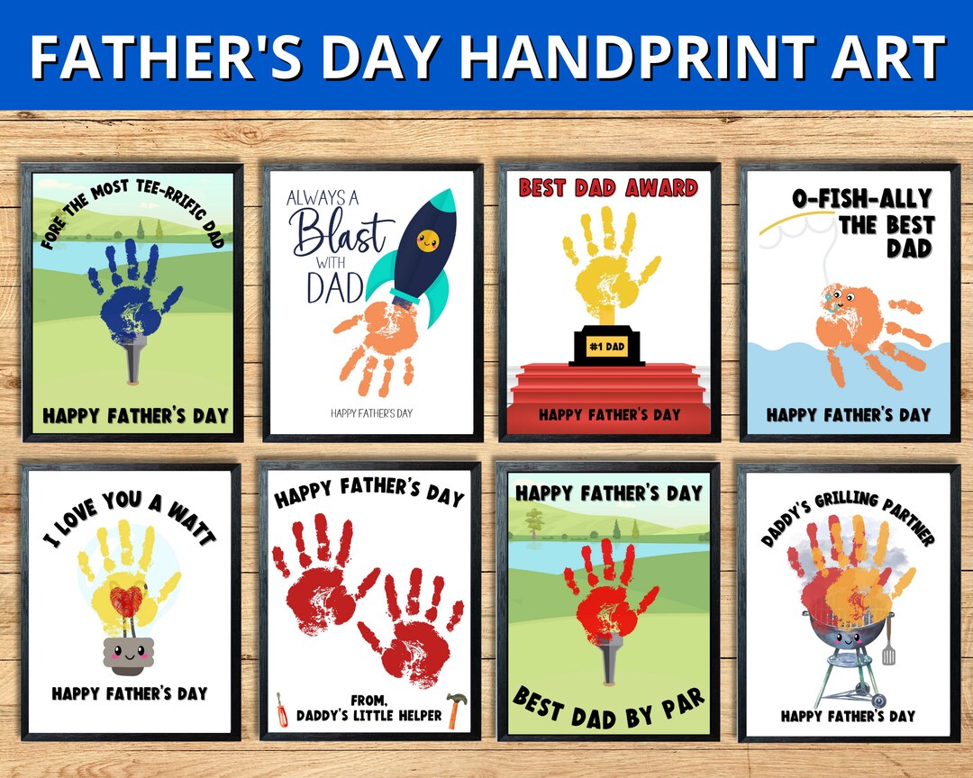 Father's Day Handprint Art, Father's Day Handprint Keepsake, Printable ...