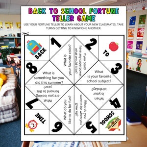 Back to School Fortune Teller Game Back to School Get to Know - Etsy