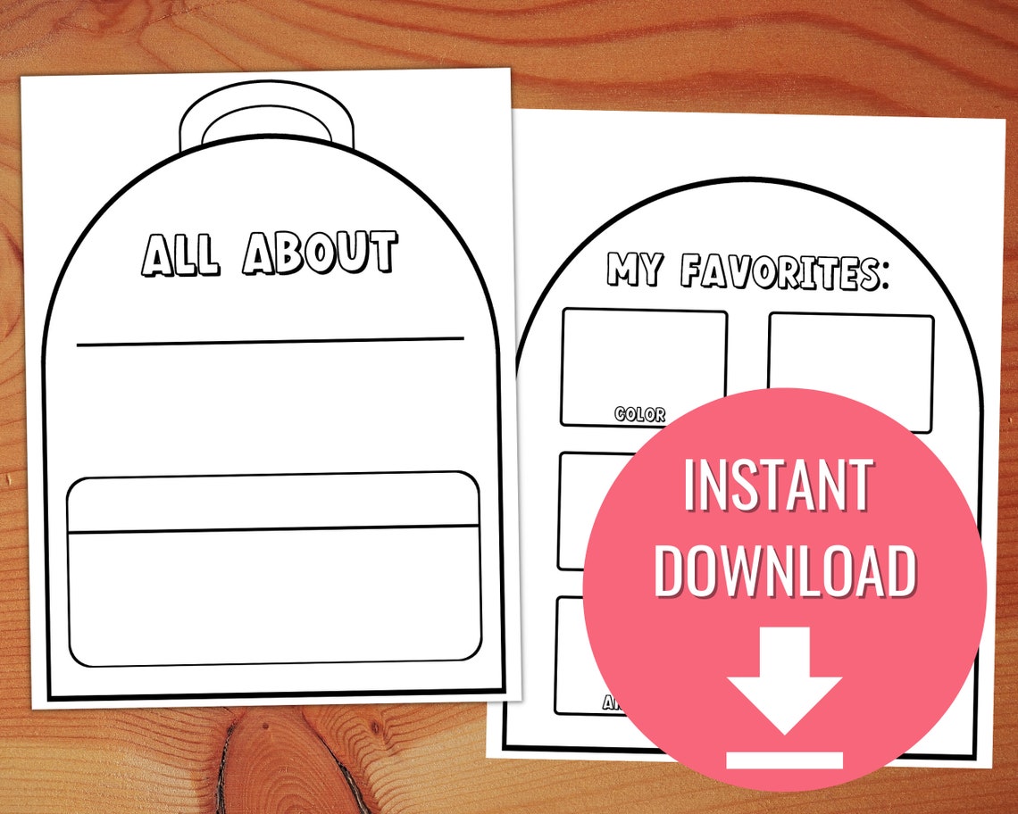 All About Me Backpack Craftivity First Day of School All - Etsy