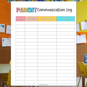 Parent Communication Log, Teacher Communication Record, Communication ...