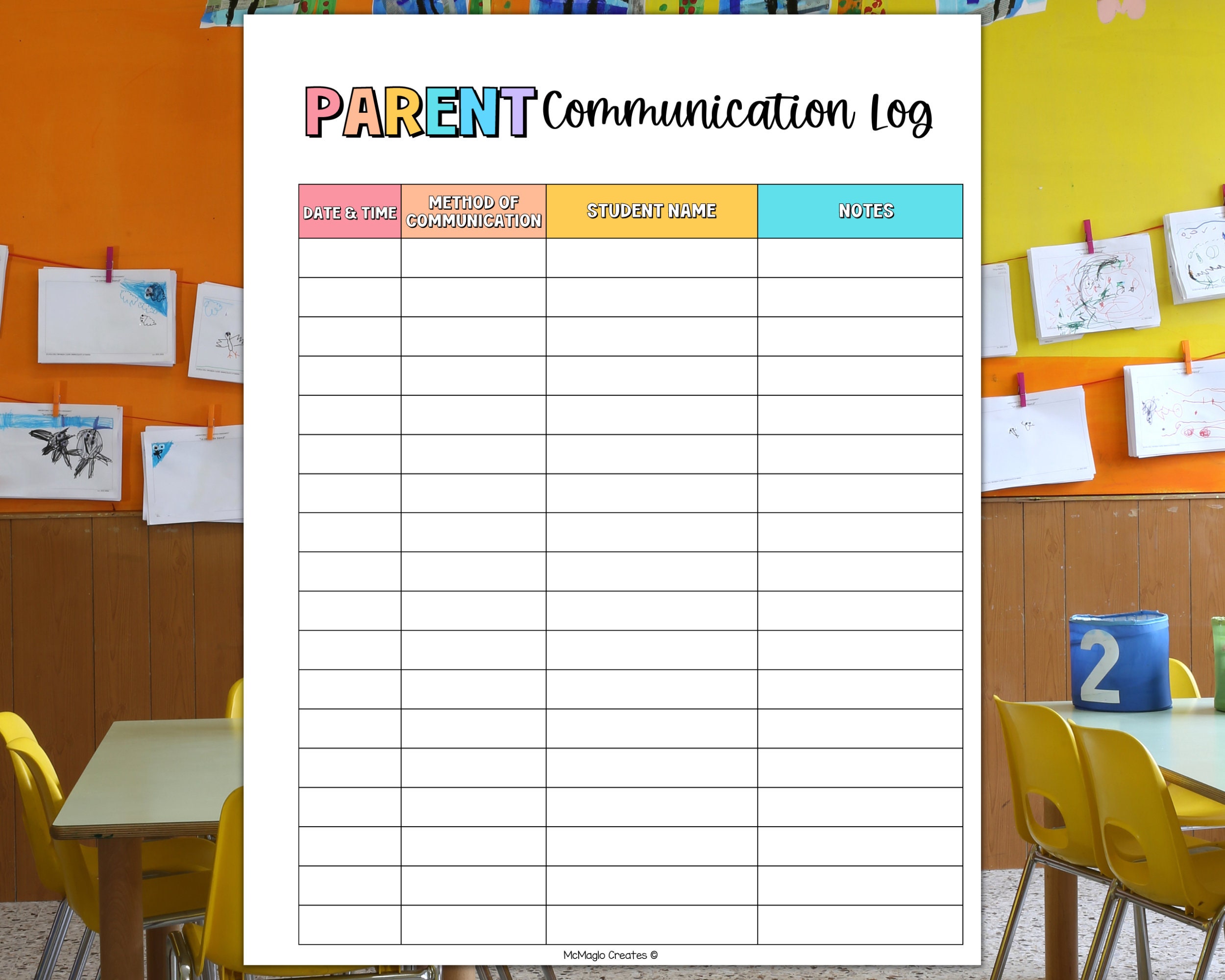 Parent Communication Log, Teacher Communication Record, Communication ...