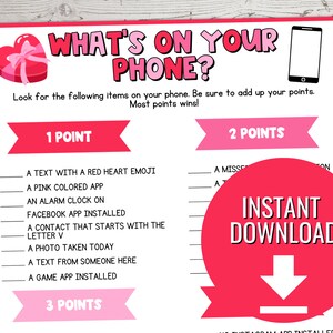 Galentine's Day What's on Your Phone Game, Valentine's Day Themed What ...