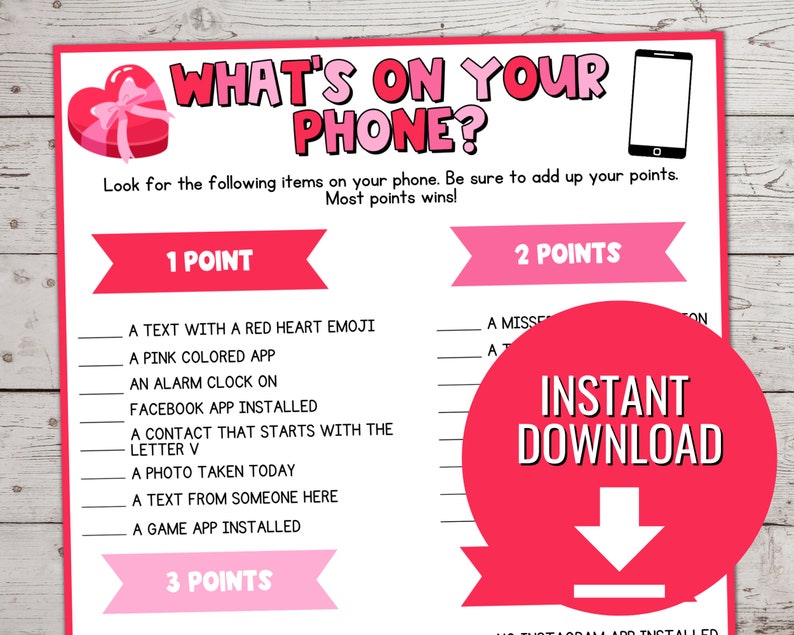 Galentine's Day What's on Your Phone Game, Valentine's Day Themed What ...