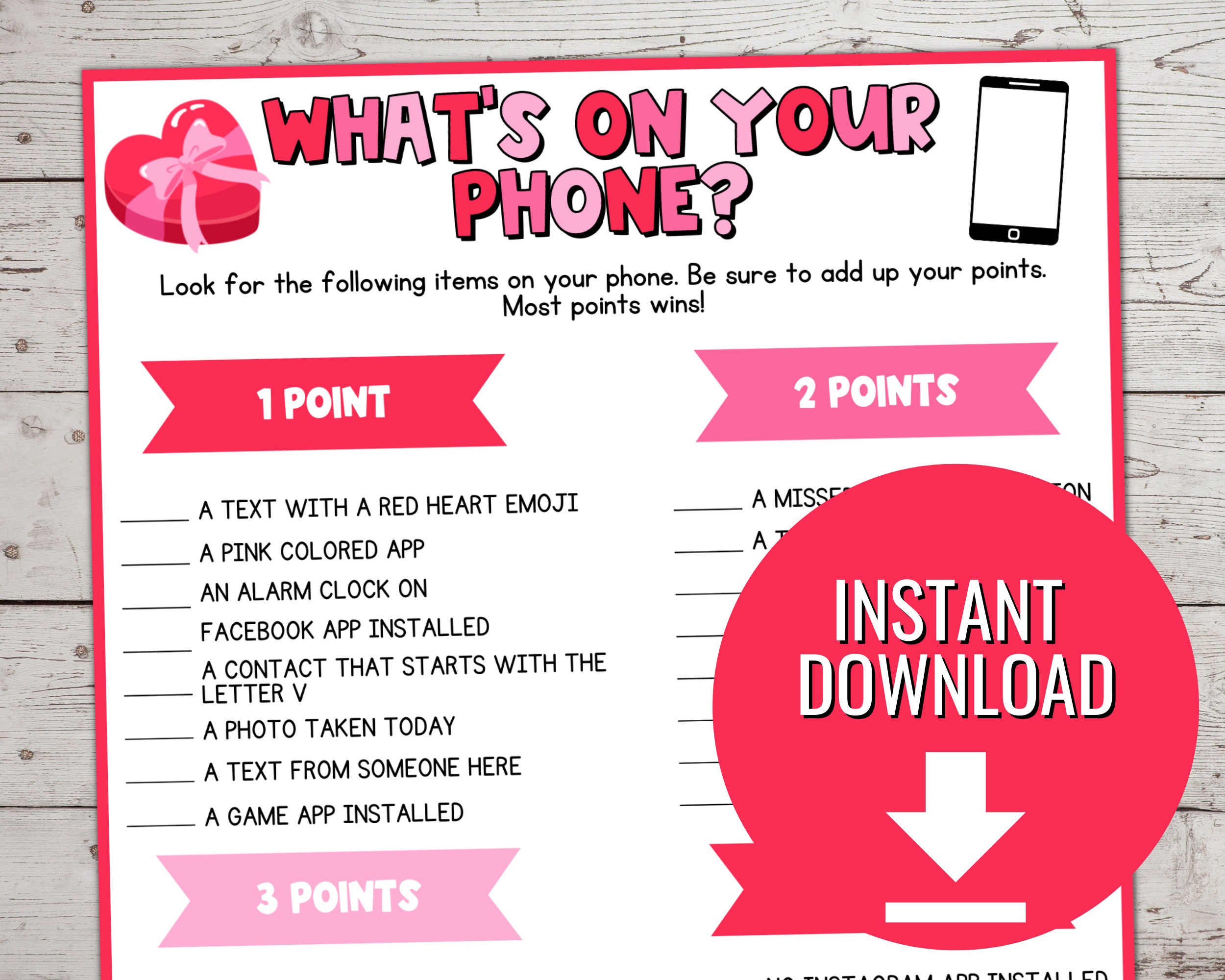 Galentine's Day What's on Your Phone Game, Valentine's Day Themed What ...