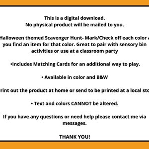 Halloween Scavenger Hunt, Printable Kids Halloween Party Games, Sensory ...