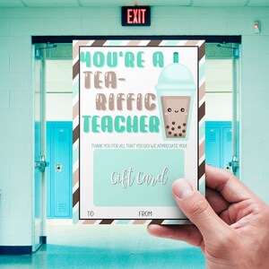 End of the School Year Gift Card Holder Printable, Tea-riffic Teacher ...