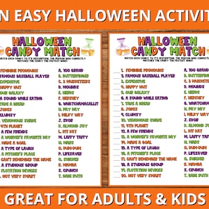 Halloween Candy Match Game Halloween Party Activity for Kids - Etsy