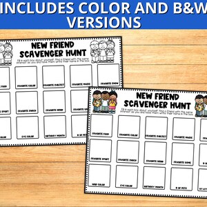 Back to School New Friend Scavenger Hunt, Find Someone Who Game ...