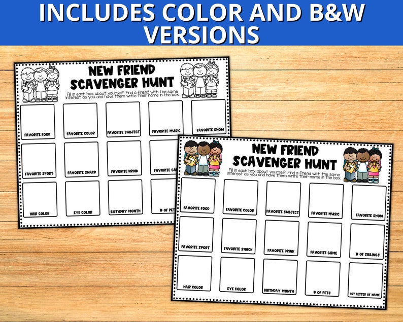 Back to School New Friend Scavenger Hunt, Find Someone Who Game ...
