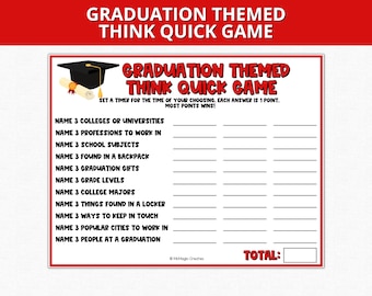 Graduation Think Fast Game Graduation Trivia Game 2024 Graduation Games ...