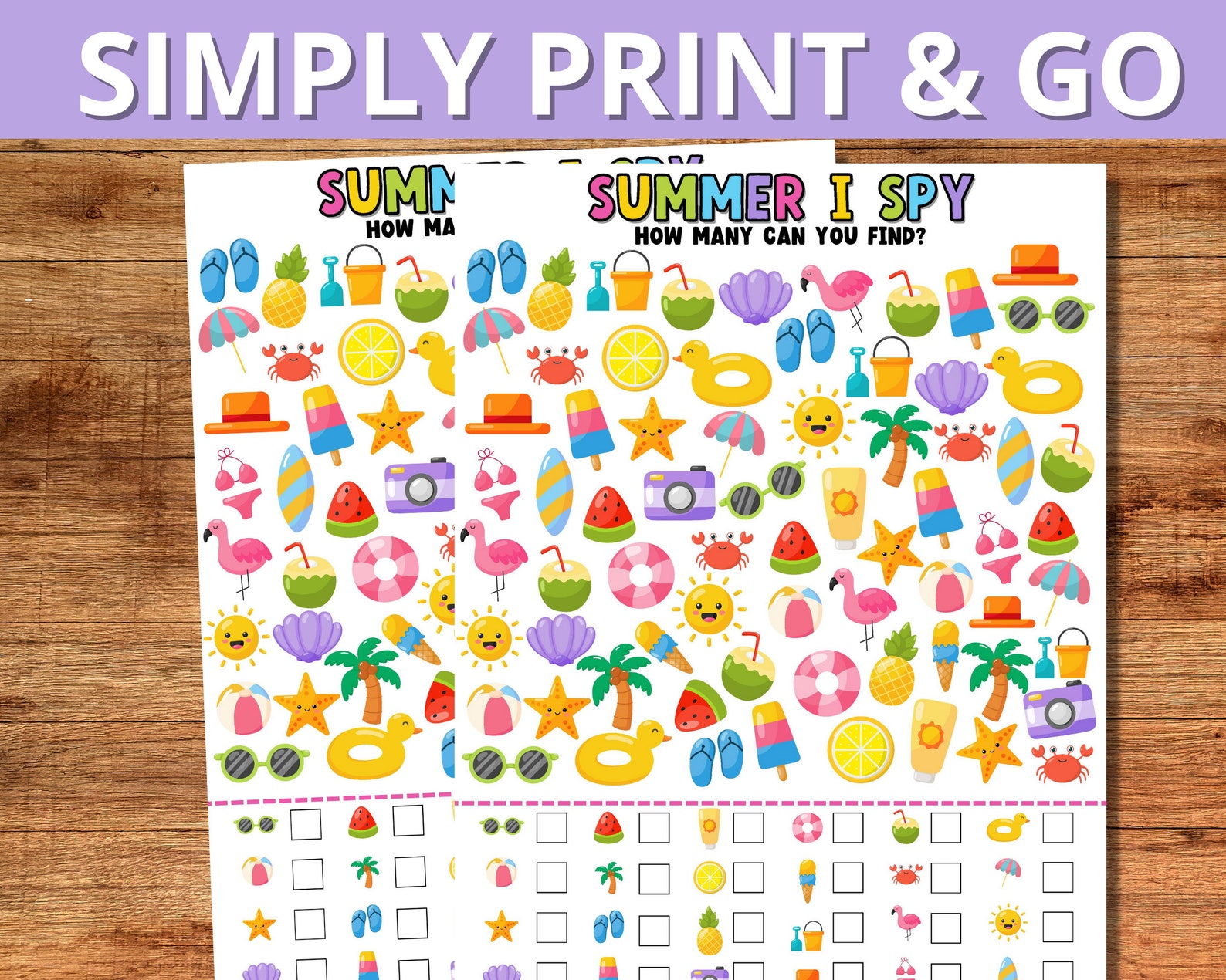 Summer I Spy Activity for Kids, Kids Summer Printable, Summer Themed ...