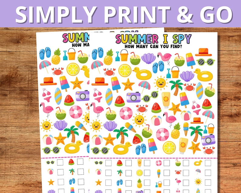 Summer I Spy Activity for Kids, Kids Summer Printable, Summer Themed ...