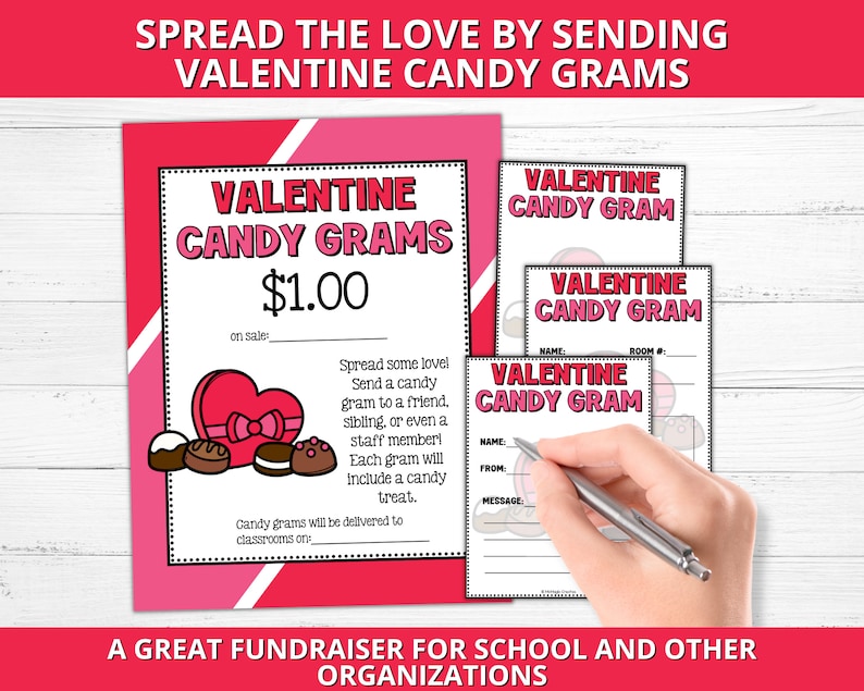 Valentines Day Candy Gram Fundraiser, Candy Gram Template, Candy Gram ...