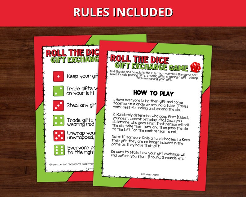 Christmas Gift Exchange Game, Holiday Dice Game, Office Party Game - Etsy