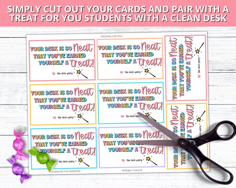 Desk Fairy Notes, Printable Desk Fairy Treat Cards, Desk Fairy Tags - Etsy