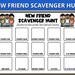 Back to School New Friend Scavenger Hunt, Find Someone Who Game ...