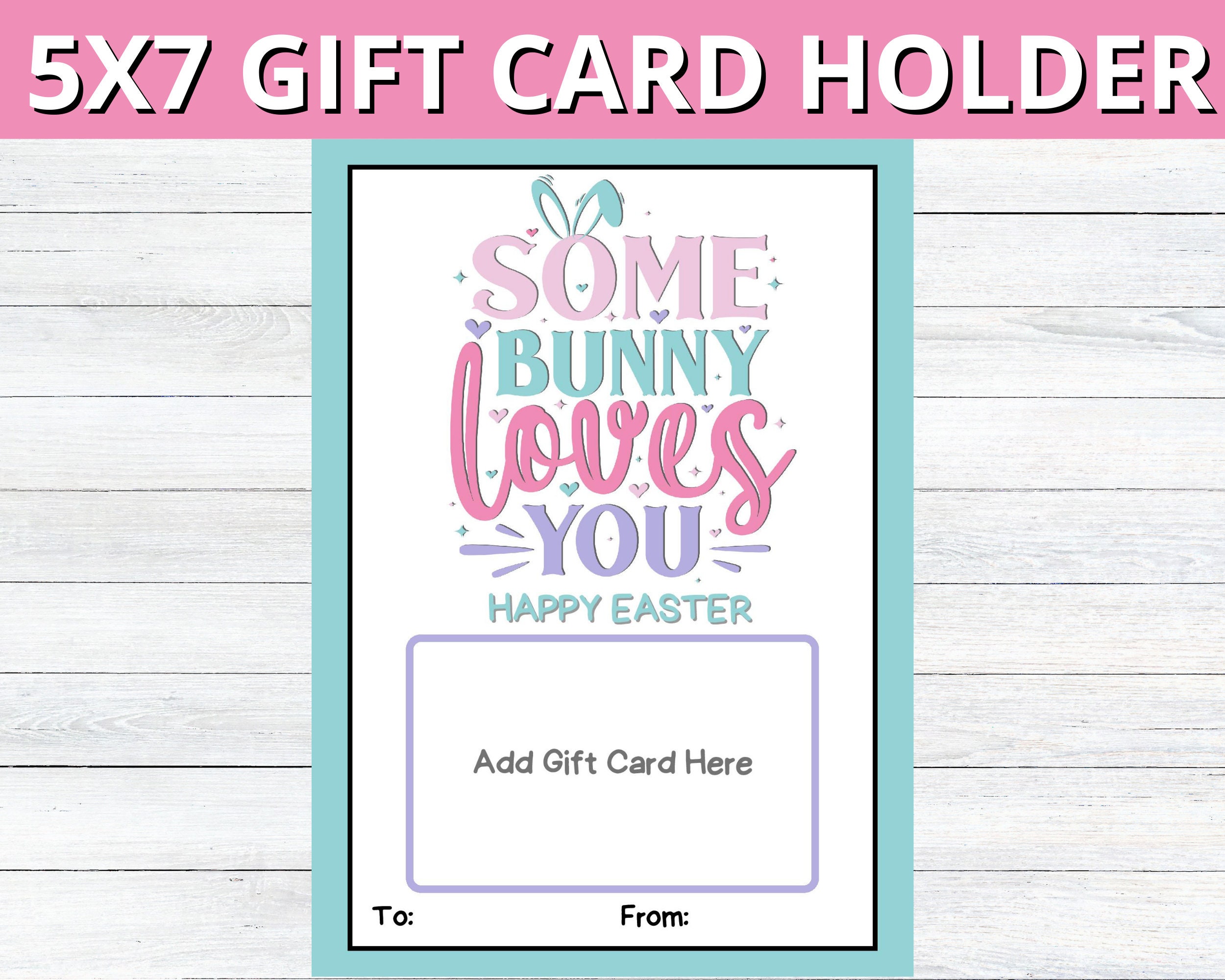 Easter Bunny Gift Card Holder Printable, Easter Gift Basket Filler ...