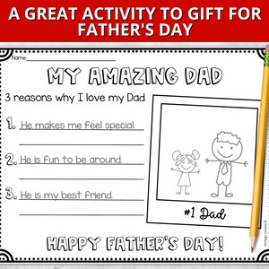 Father's Day Writing Activity, Father's Day Questionnaire, 3 Reasons ...