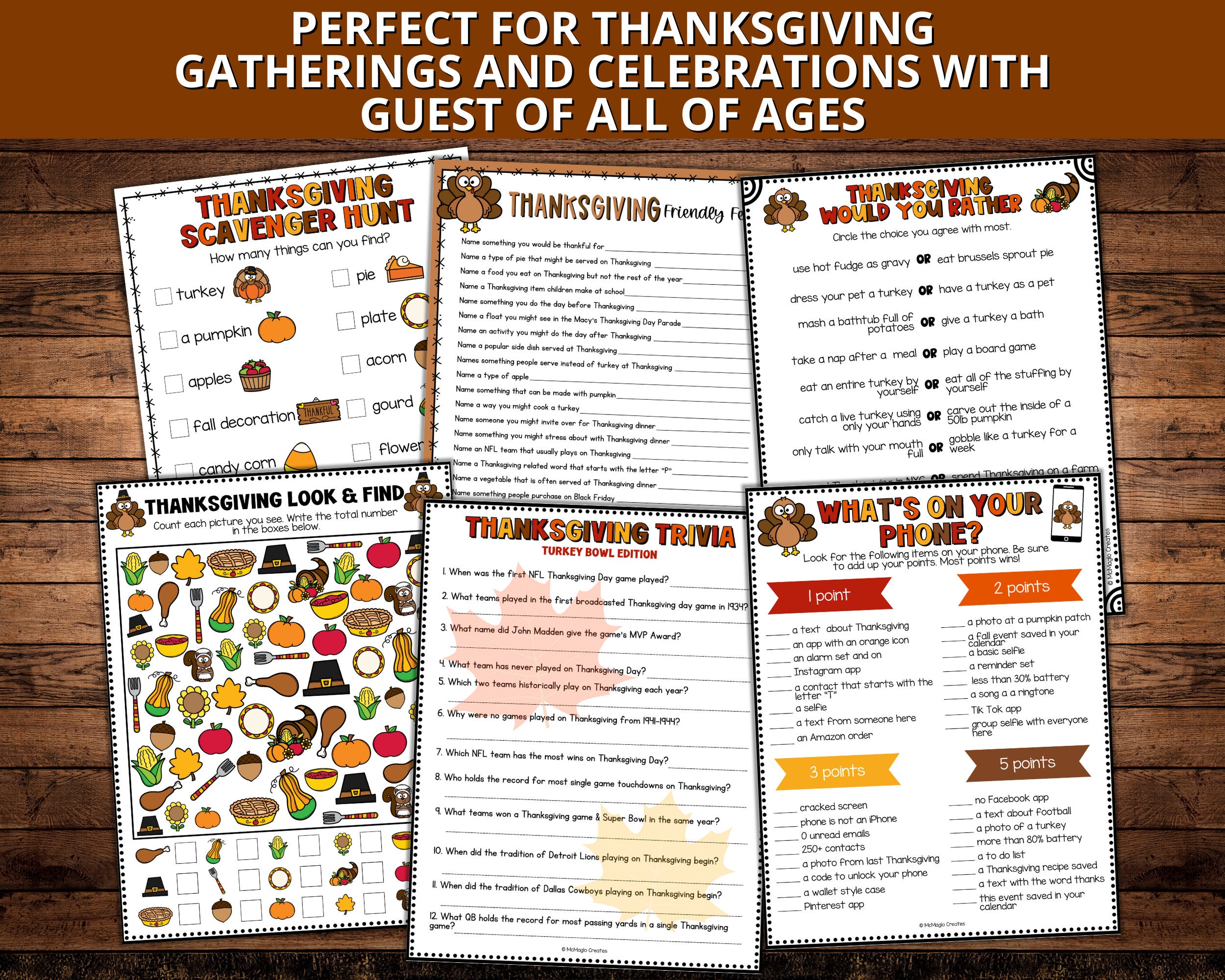 Thanksgiving Games and Activities, Thanksgiving Party Game, Fun ...