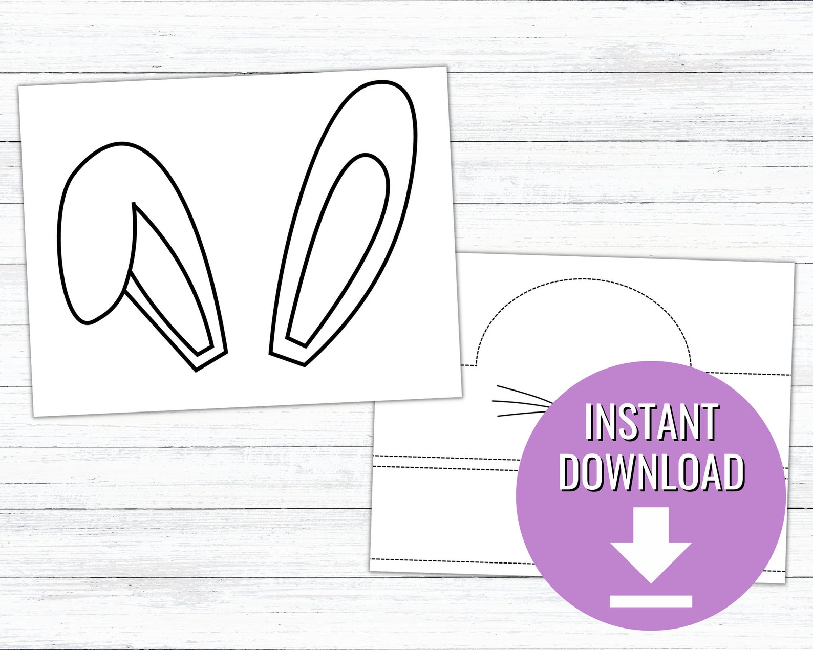 Easter Bunny Paper Crown, Bunny Ears Headband, Printable Easter Craft ...