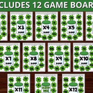 St. Patrick's Day Multiplication Bump Game, St. Patrick's Classroom ...