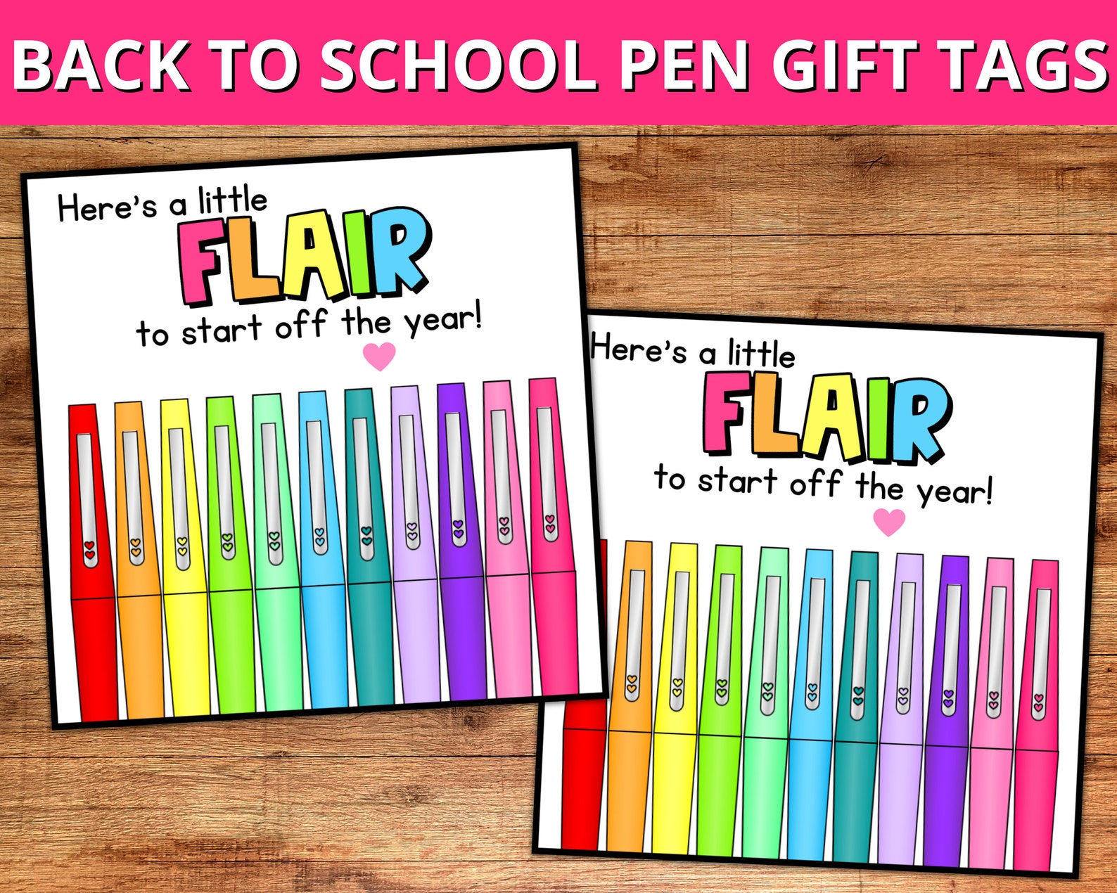 Back to School Teacher Gift Tag Flair Pen Gift Tag First Day - Etsy