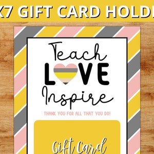 Teacher Appreciation Gift Card Holder, Teacher Assistant Appreciation ...