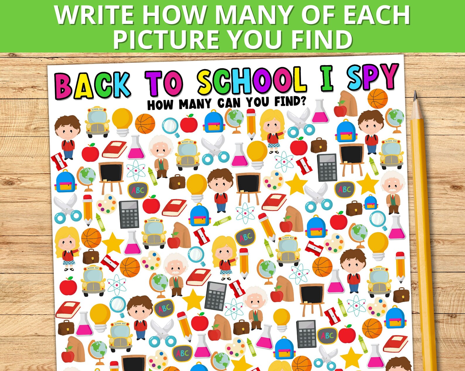 Back to School I Spy Activity for Kids, Back to School Printable, Back ...