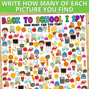 Back to School I Spy Activity for Kids, Back to School Printable, Back ...