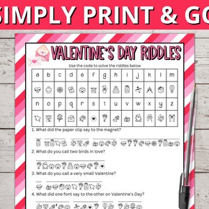 Valentine's Day Riddles Activity for Kids, Printable Valentine Party ...