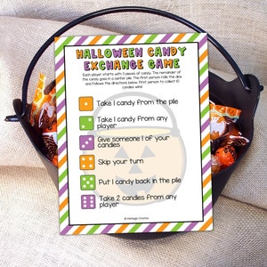 Halloween Candy Exchange Dice Game, Candy Dice Game Printable ...