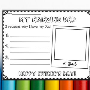 Father's Day Writing Activity, Father's Day Questionnaire, 3 Reasons ...