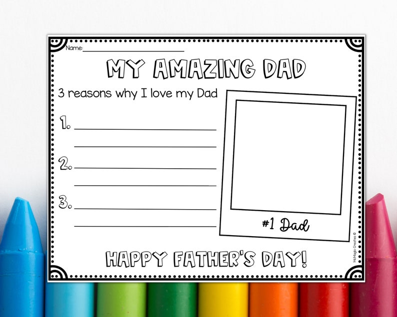 Father's Day Writing Activity Father's Day - Etsy