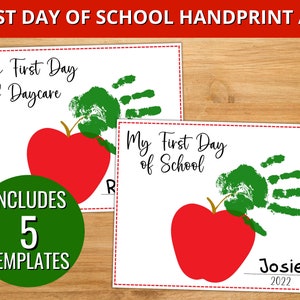 First Day of School Handprint Art First Day Handprint - Etsy