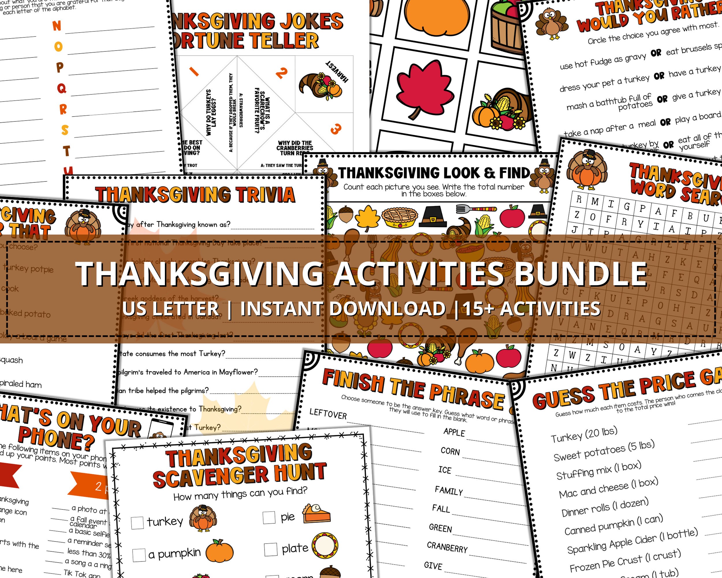 Thanksgiving Games and Activities, Thanksgiving Party Game, Fun ...
