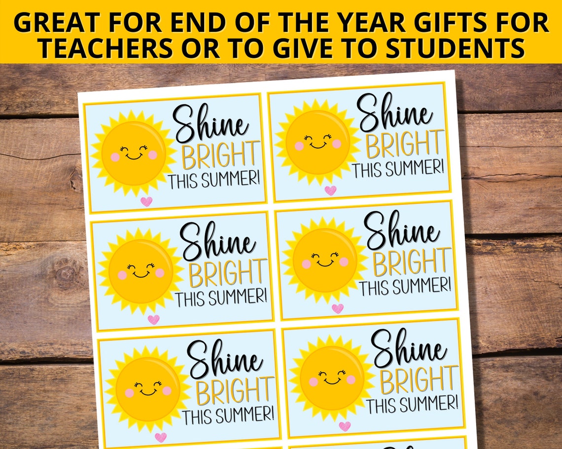 End of the Year Gift Tag for Students and Teachers Editable - Etsy