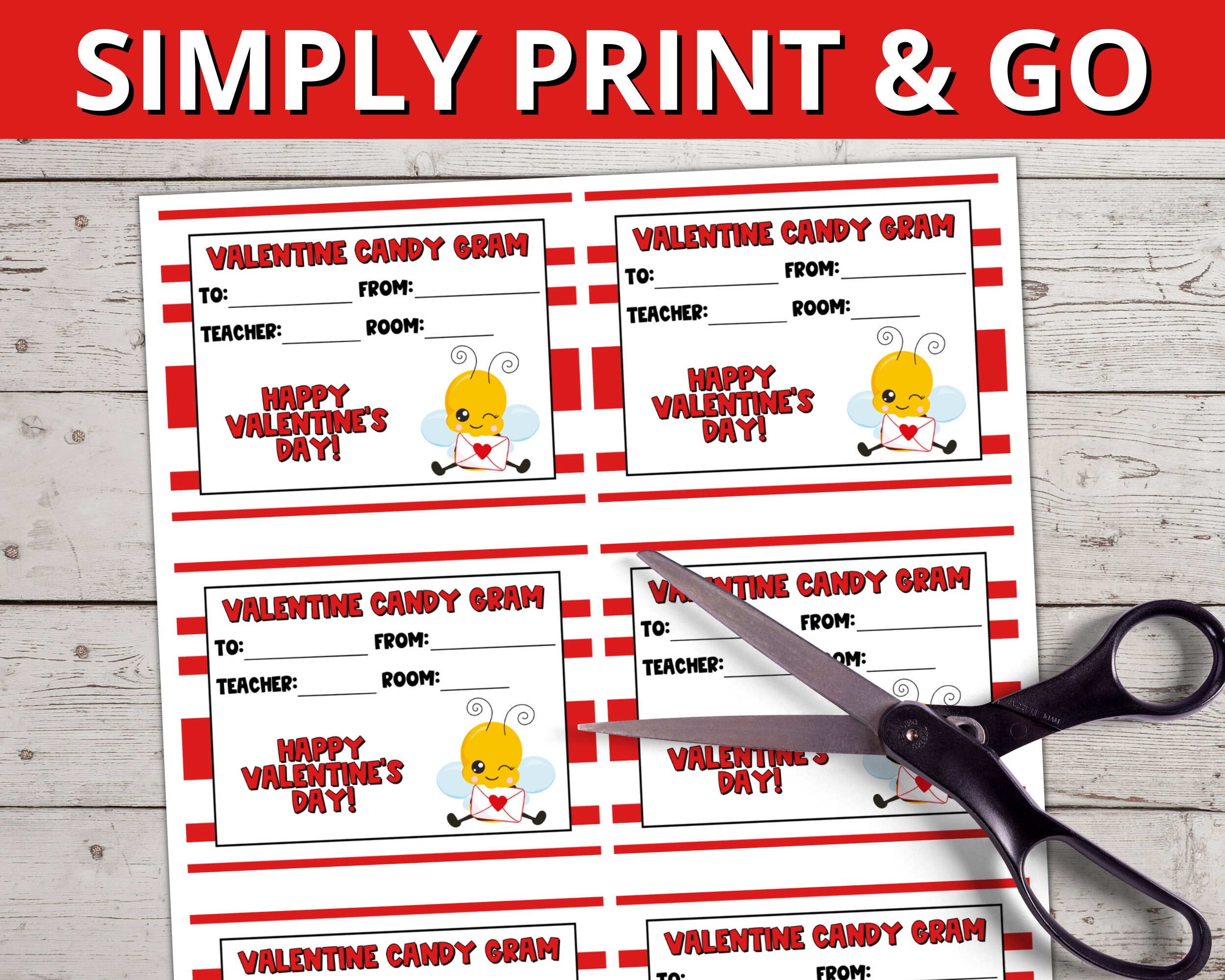 Valentine Candy Gram Tags, Valentine's Day Fundraiser for PTO ...