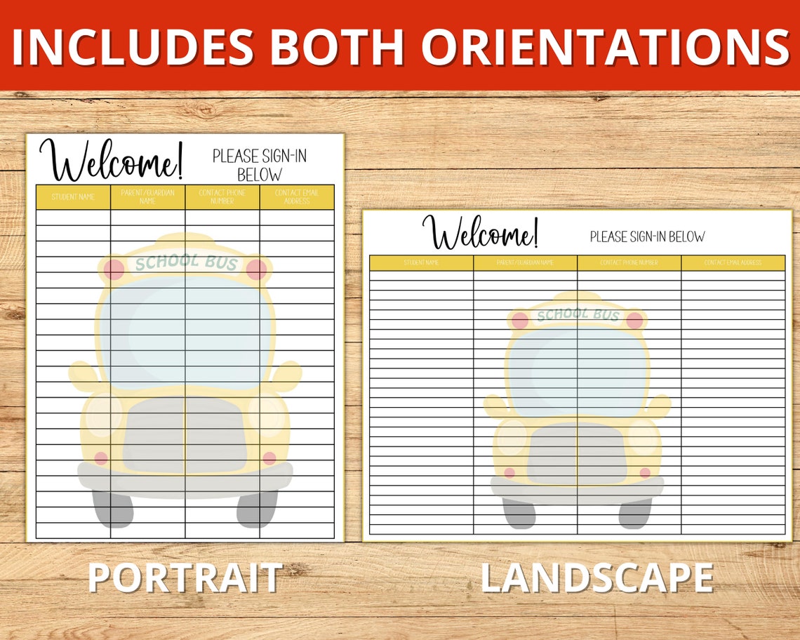 Back to School Open House Sign in Sheet Classroom Sign in - Etsy