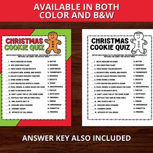 Christmas Cookie Quiz, Christmas Cookie Match Game, Christmas Party ...