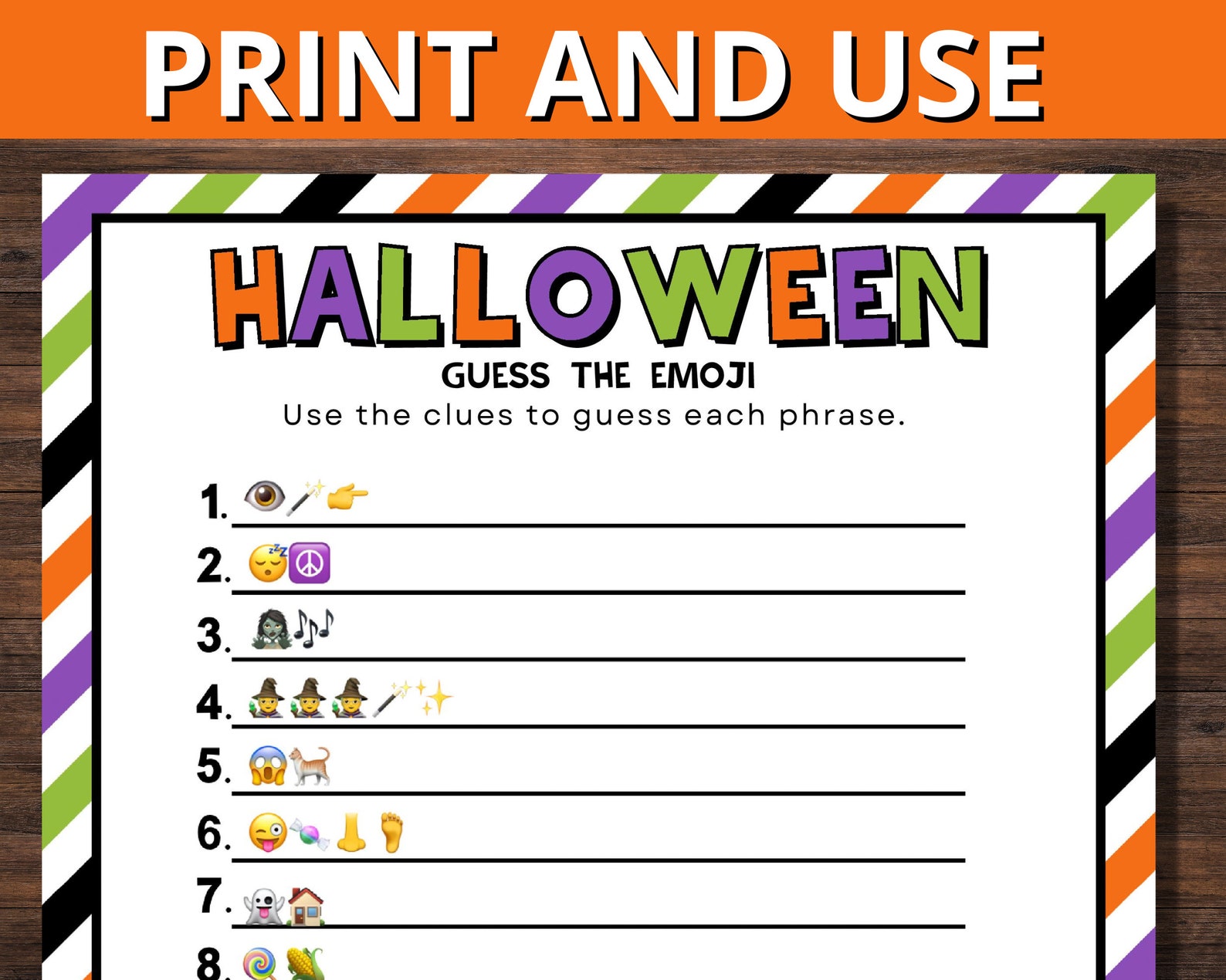Halloween Guess the Emoji Game Halloween Activities - Etsy